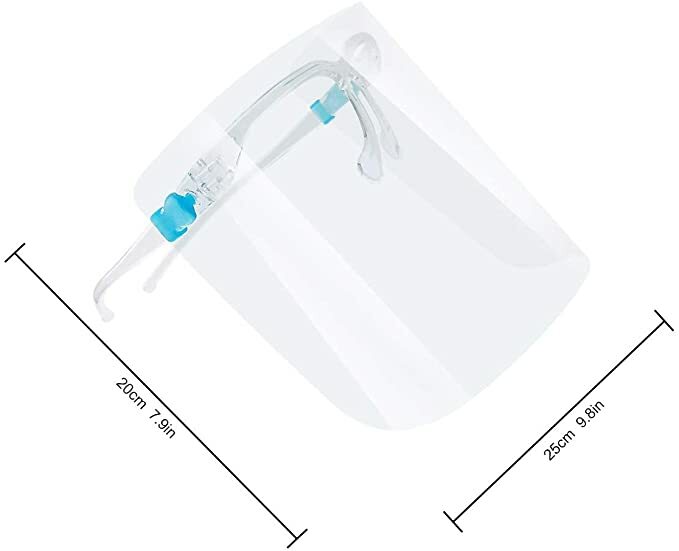 Face Shield with eye Glasses Mask clear guard protection for eye glass ...