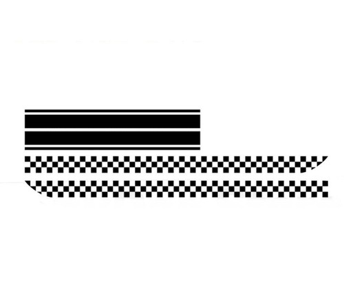 Car Bonnet Sticker Checkered Stripe Side Decal For Mini Clubman Cooper ...
