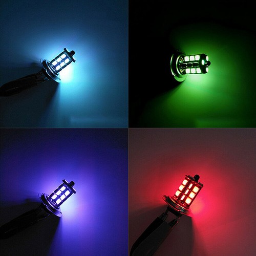 2x H11 H8 H9 5050 LED 27SMD RGB Car Headlight Fog Light Bulb Lamp ...