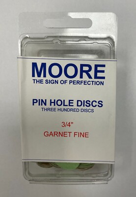 EC MOORE PIN HOLE GARNET DISCS 3/4" FINE GRIT 300/bx | eBay