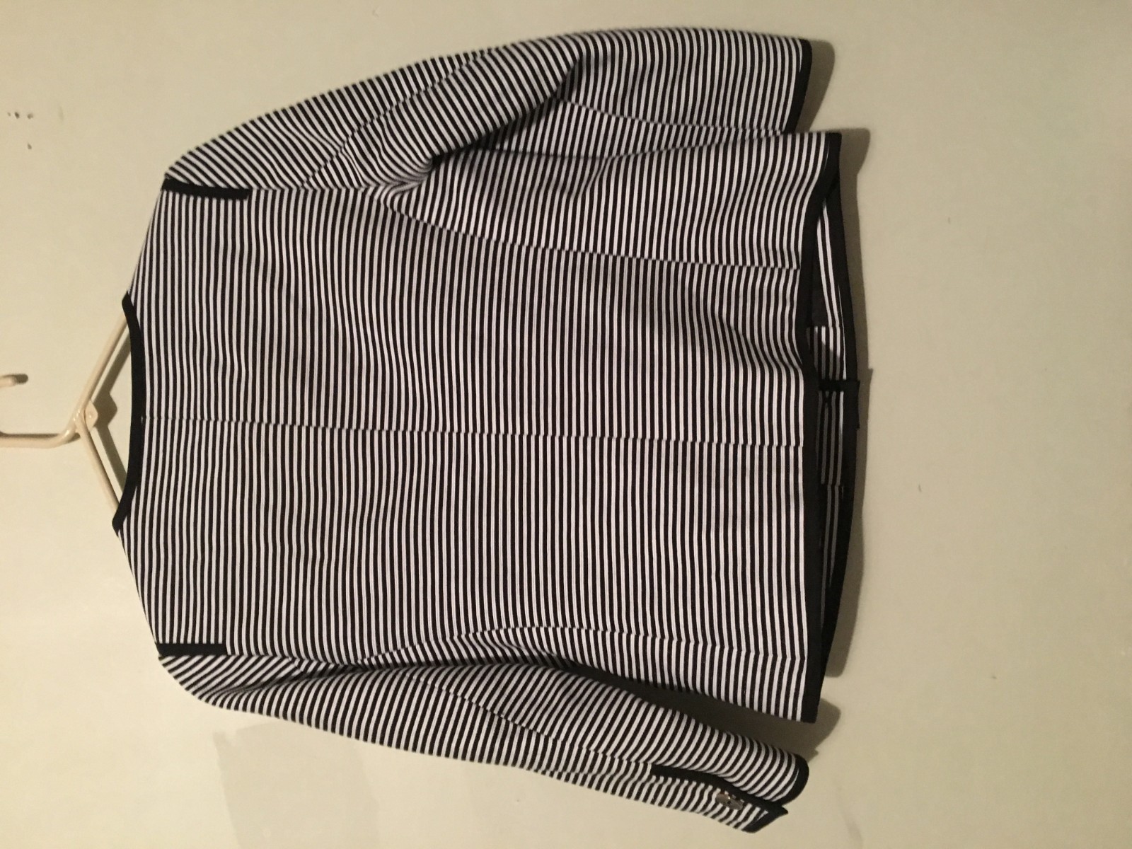 Talbots Petite Size 6P Navy White Stripe Jacket Blazer Women Formal CA ...