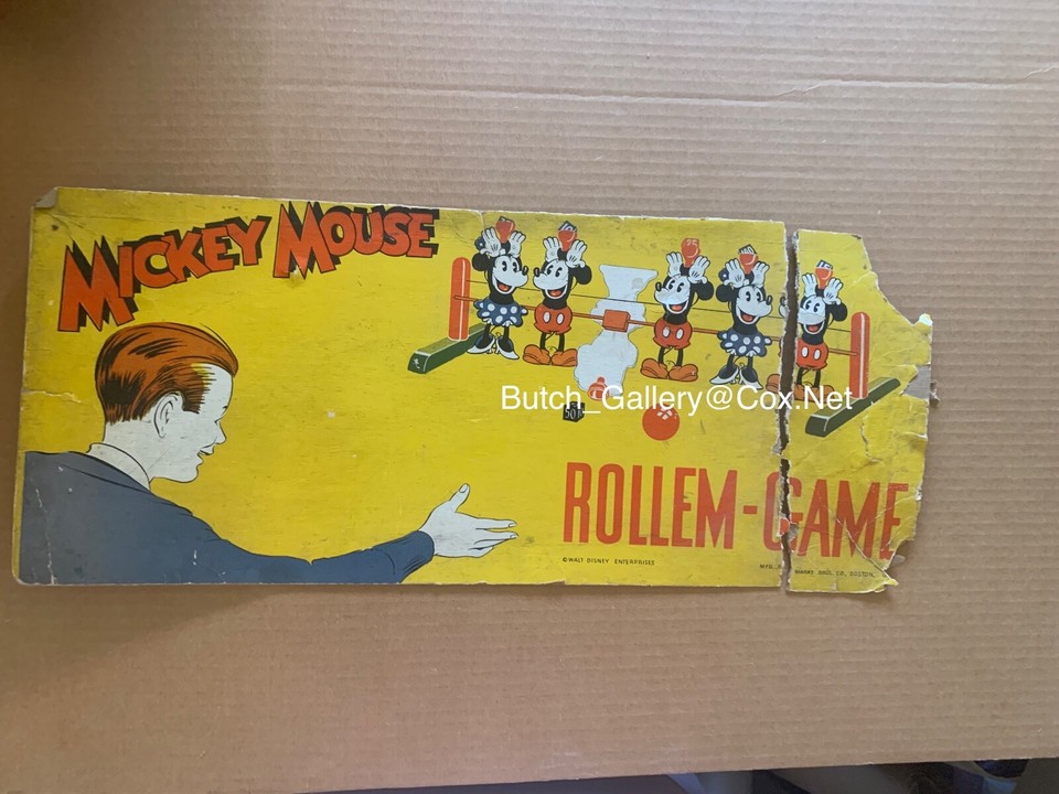 MICKEY MOUSE ROLLEM-GAME 1930s Disney Marks Bros WDE toy with box | eBay