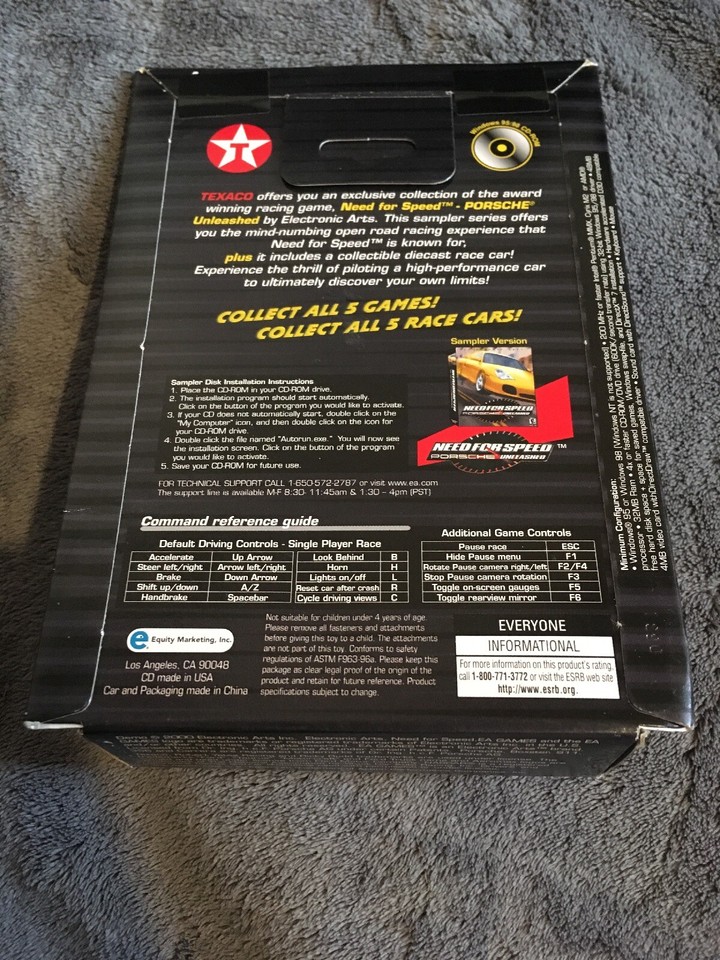 Need For Speed Porsche Unleashed Texaco Havoline Race Car Cd-Rom game ...