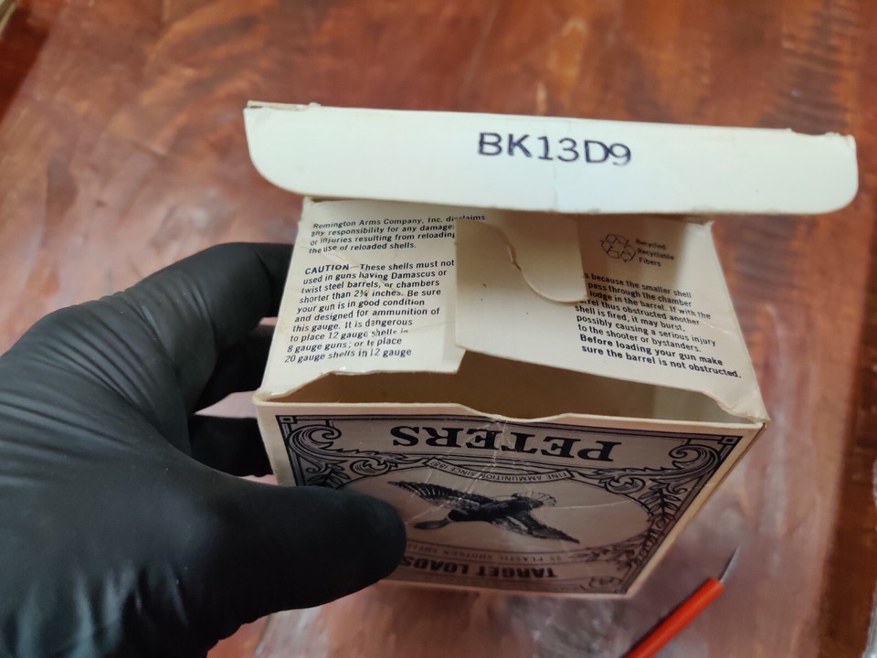 PETERS LIGHT TARGET LOAD Plastic Shotgun Shells, Empty Cardboard Box 12 ...