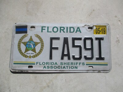 Florida Sheriffs Assc. license plate # FA 59 I | eBay