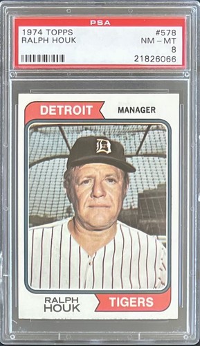 1974 TOPPS #578 MANAGER RALPH HOUK PSA 8 NM-MT TIGERS | eBay
