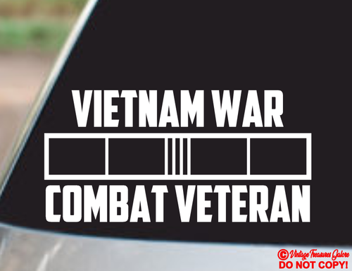 VIETNAM WAR COMBAT VETERAN Vinyl Decal Sticker Window Bumper Army ...