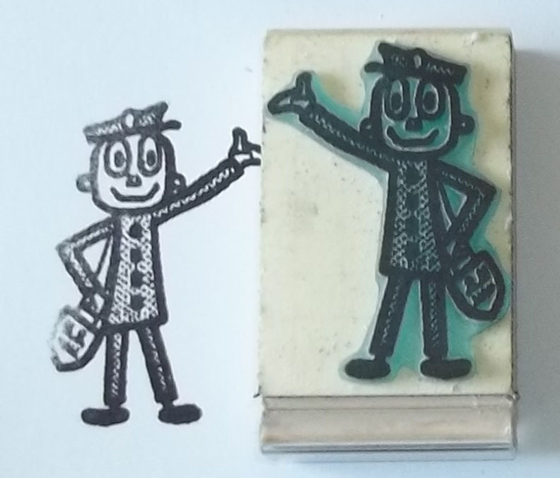 Mr Zip Mailman/Postal Carrier Waving rubber stamp Amazing Arts cute ...