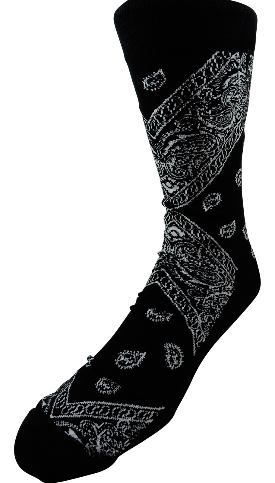 NEW! Men's Sports Paisley Pattern Bandana Crew Socks Cholo Homie Elite ...