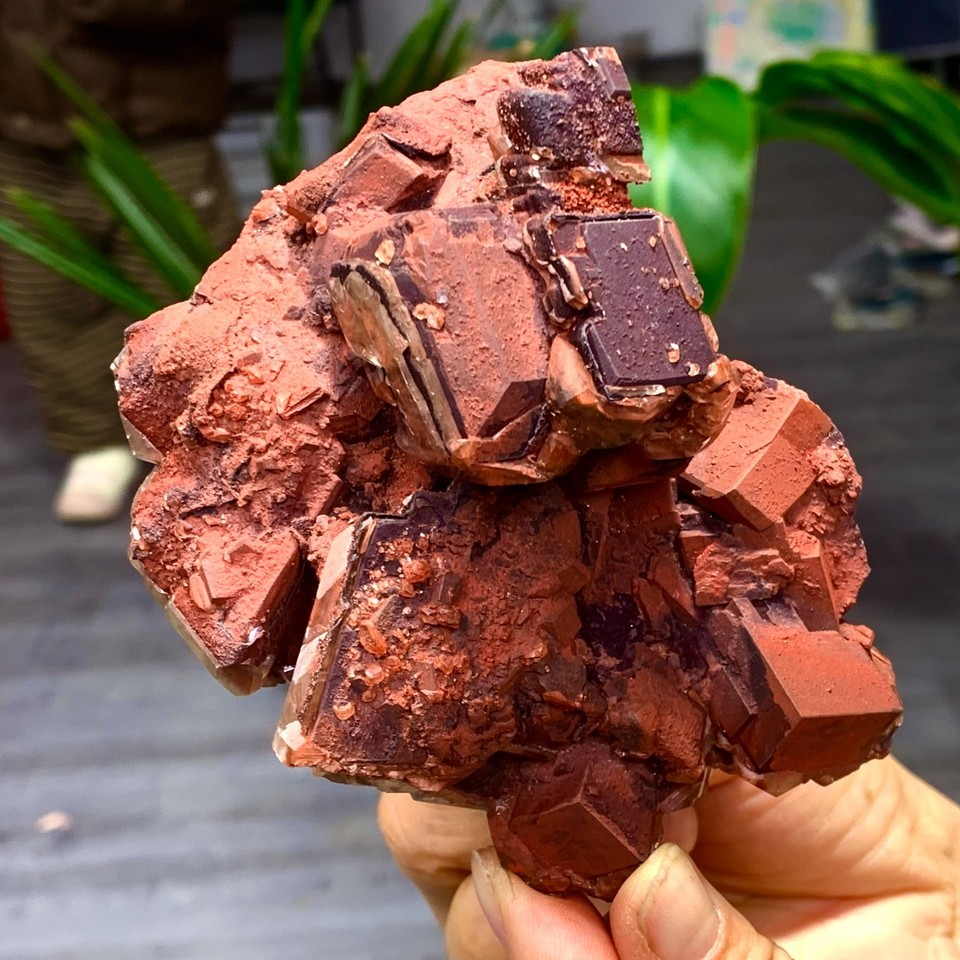 495G Rare special cube chocolatecalcite quartz crystal healing specimen ...
