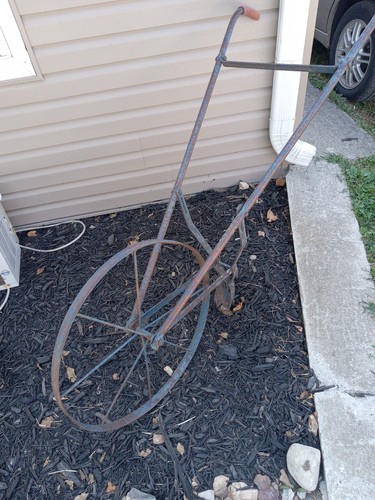 Vintage Wheel Garden Hand Push Cultivator Tiller Weed Plow Vegetable ...