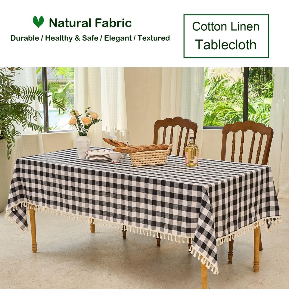 Table Cloth Rectangle Table-Rustic Gingham Tablecloth Buffalo Plaid ...