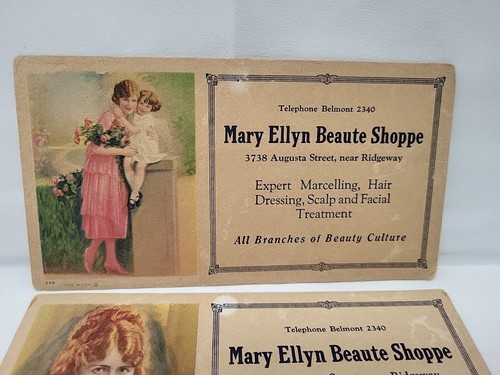 Mary Ellyn Beaute Shoppe Vintage Advertising Cards Promo Telephone ...