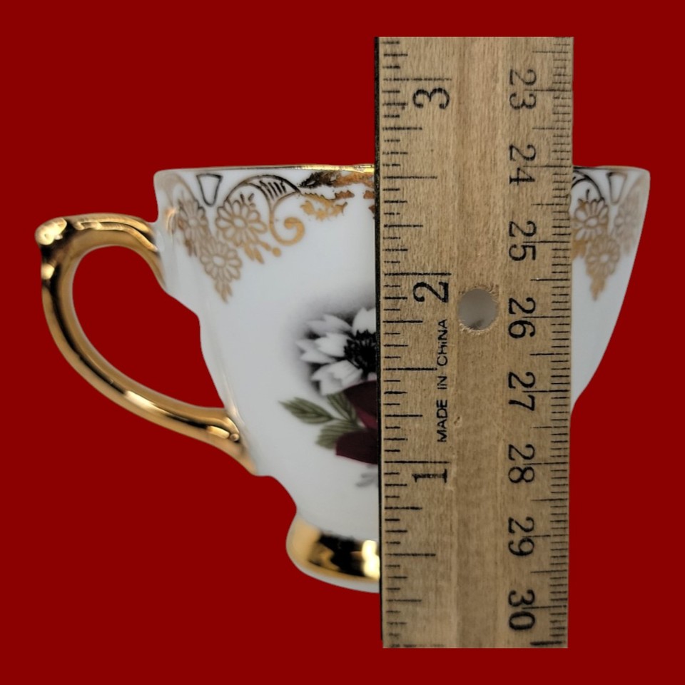 Sutherland Fine Bone China Vintage Cup w/Red Rose & Gold Trim ...