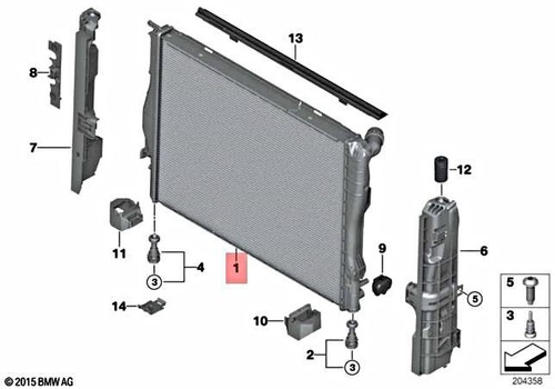 Genuine BMW E81 E82 E84 E87 E87N E88 Engine Cooling Radiator OEM ...