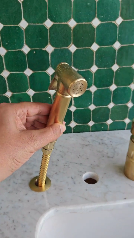 Solid Brass Kitchen Hand Sprayer, Unlacquered kitchen Side Sprayer for ...