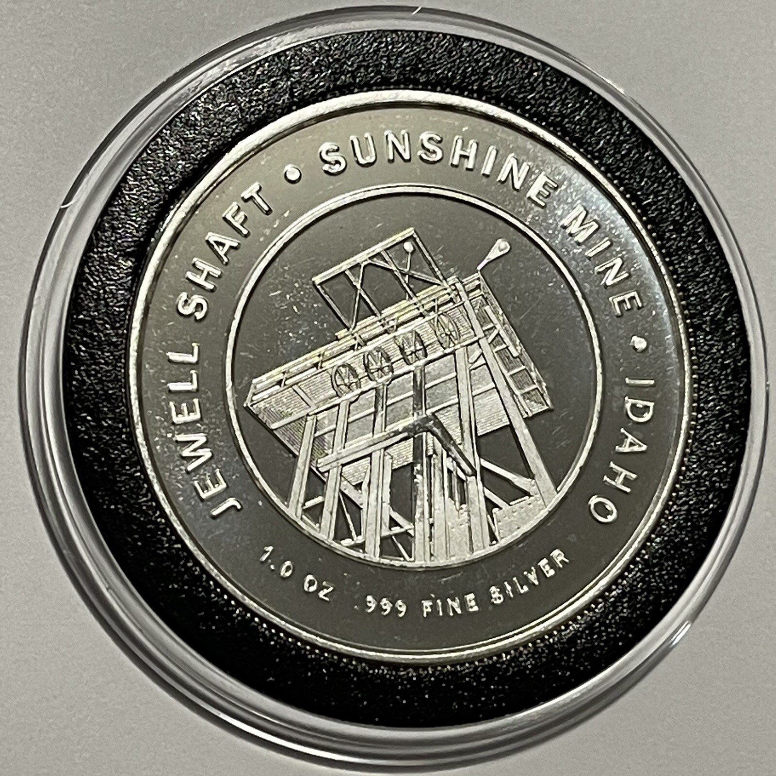 Jewell Shaft Sunshine Mine 1 Troy Oz .999 Fine Silver Round Collectible ...