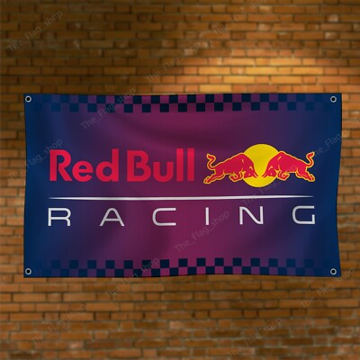 Red Bull Racing Flag 3x5ft Car Show Banner Garage Man Cave Wall Decor ...