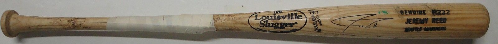 Jeremy Reed Hand Signed Baseball Bat Game Used Seattle Mariners COA ...