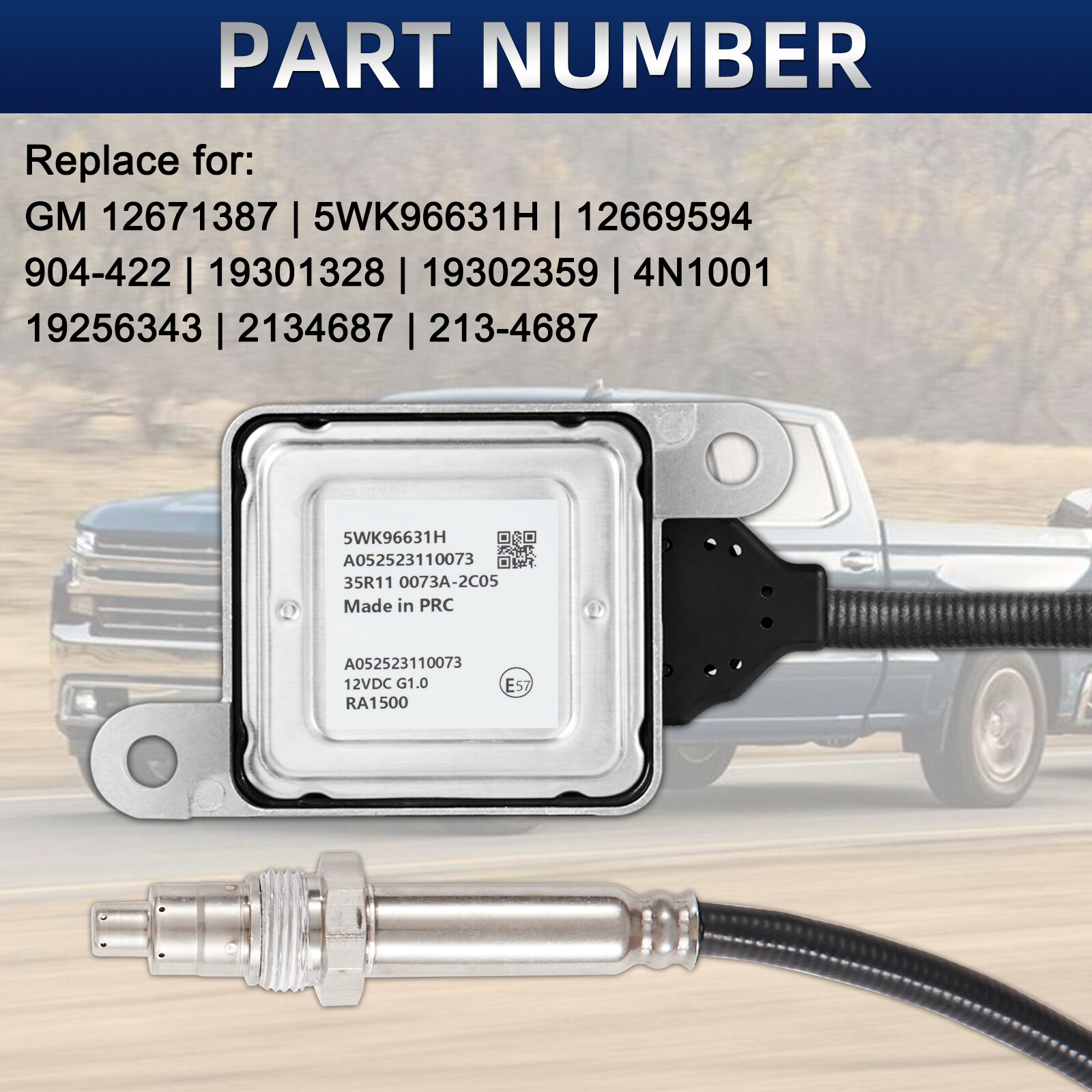 Inlet Upstream NOx Sensor for Chevy GMC 6.6L Duramax Diesel 12671387 ...