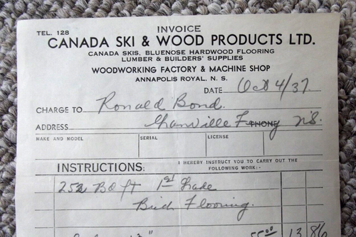 Sales Receipt Canada Ski Wood Products Woodworking Factory Annapolis ...