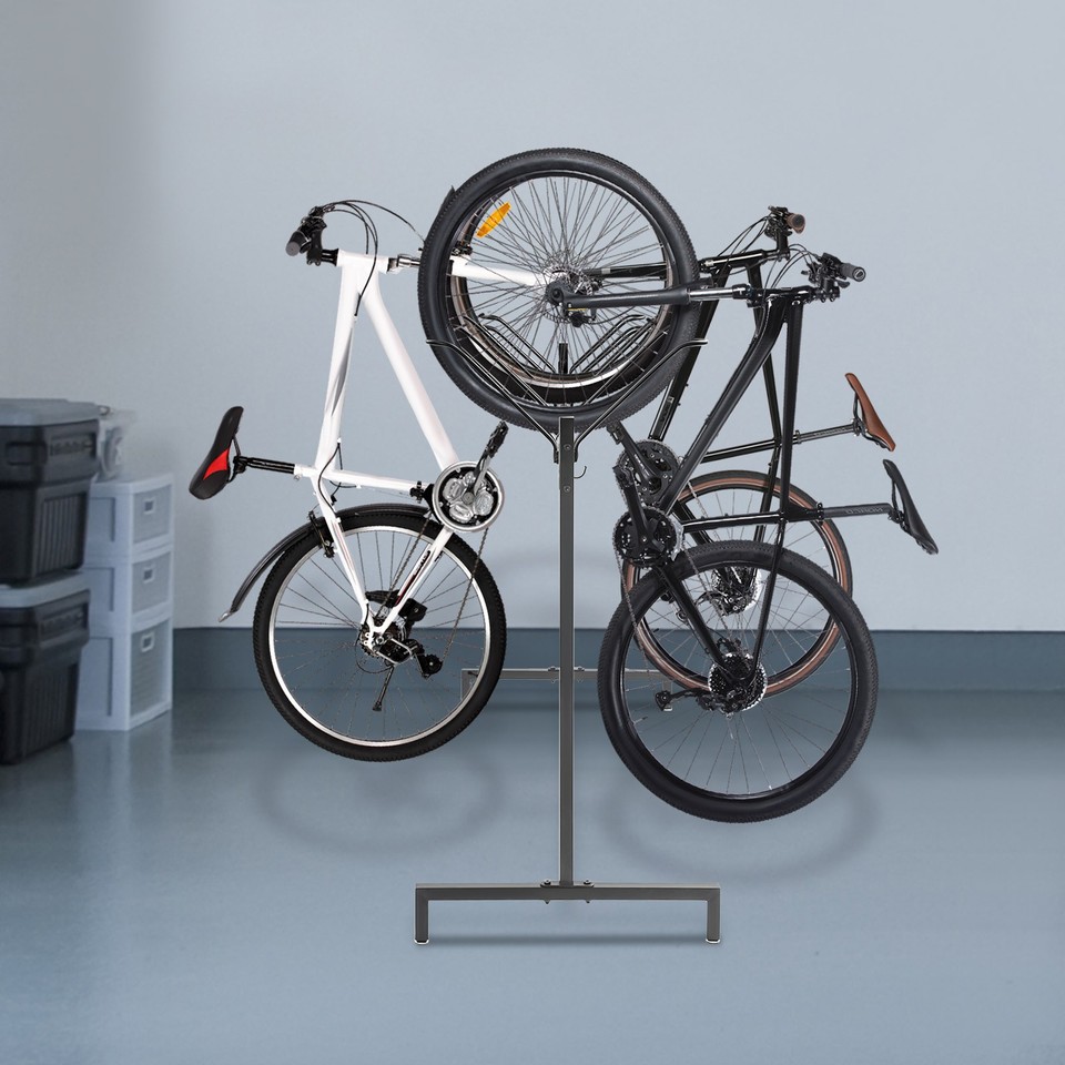 5-Slot Bike Floor Stand Organizer Bicycle Parking Rack Bicycle Storage ...