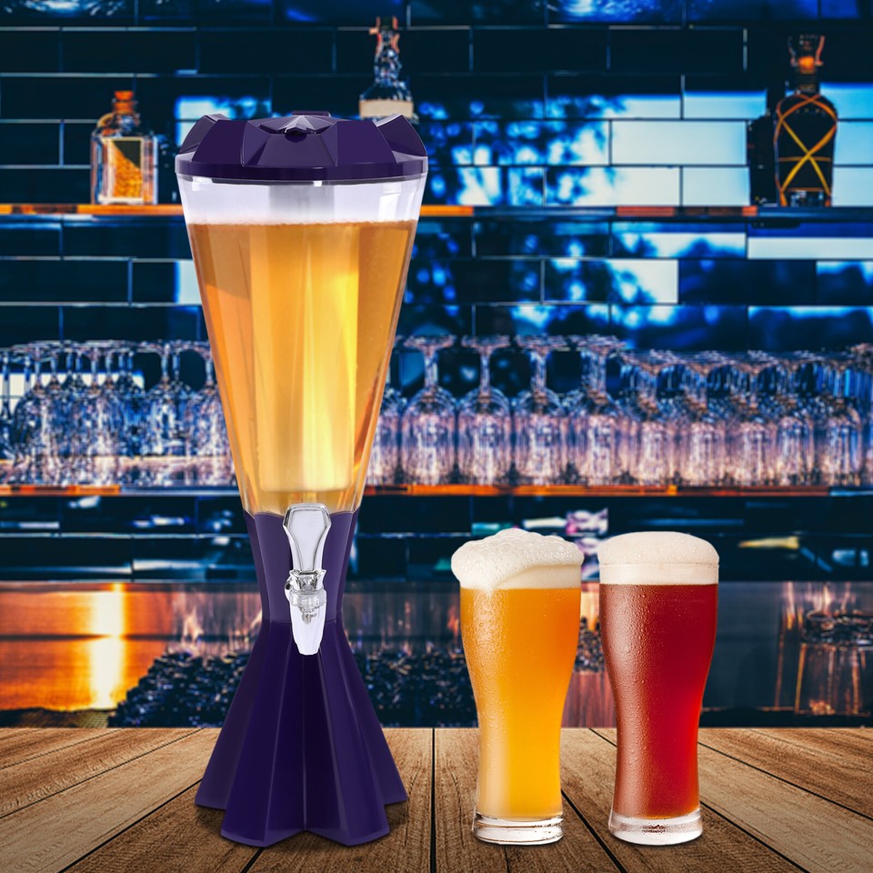 Beer Tower Dispenser 3L/101 Ounce Drink Beverage Dispenser w Individual ...