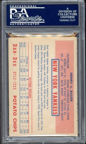1954 Dan Dee Potato Chips Yankees Hank Bauer PSA 7 | eBay