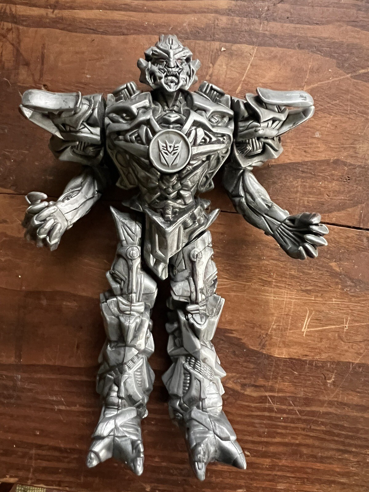 2009 Silver Gray Transformers Megatron Toy action figure Hasbro 6" Came ...