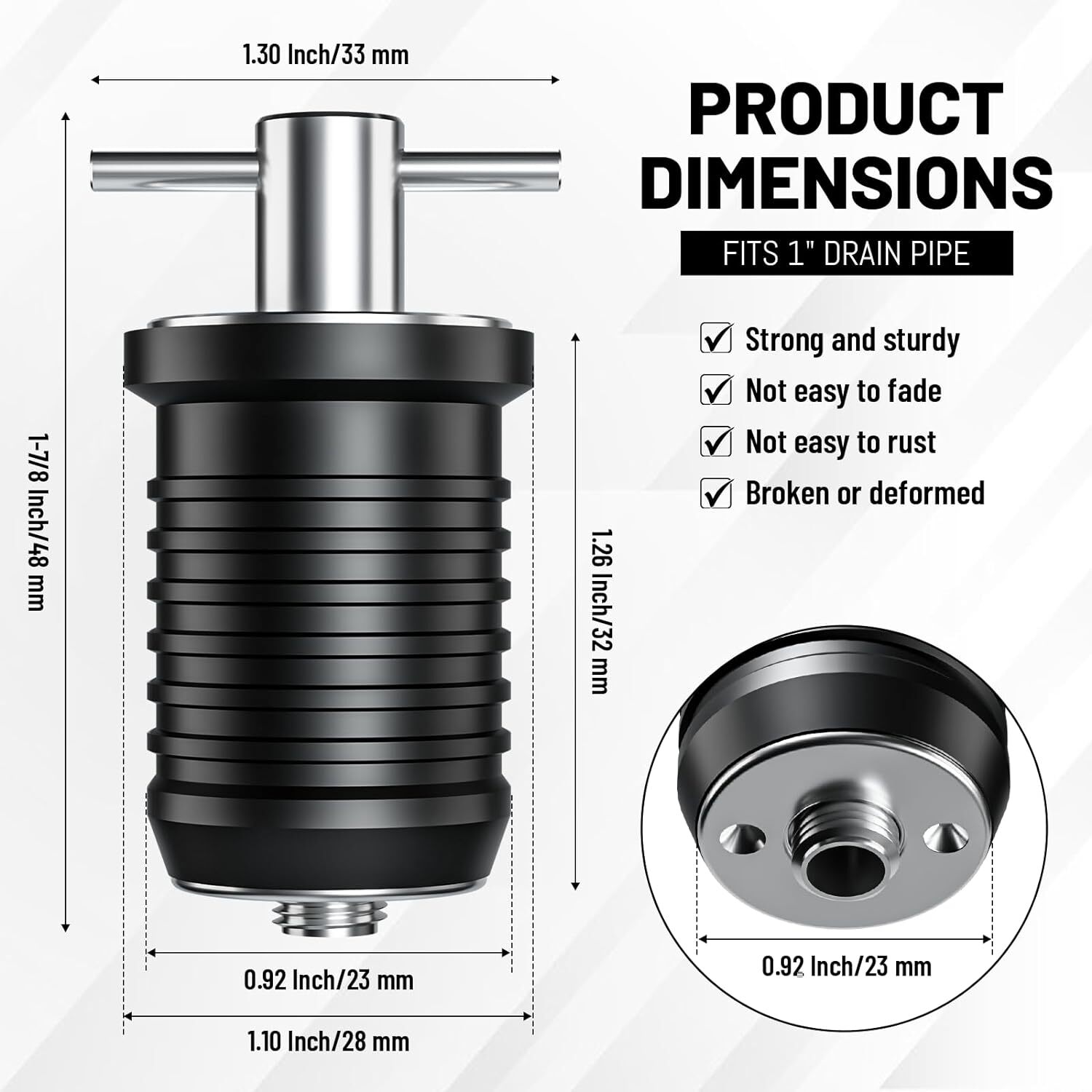 2 X Boat Drain Plug Rubber Stainless Steel Twist Hull Drain Plugs ...