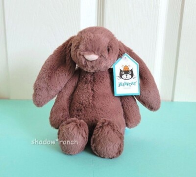 Jellycat BASHFUL FUDGE BUNNY [SMALL] Soft Plush RETIRED Brown Lovey Toy ...