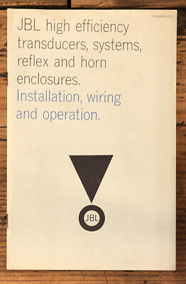 JBL 130A 150-4 275 375 175DLH N7000 C39 Owner Manual 11pg *Original* | eBay