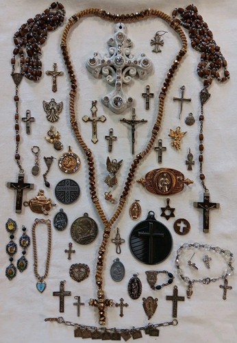 Vtg Christian Catholic Cross Jesus Religious Lot Rosary Repair ...
