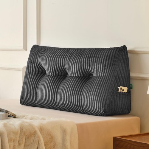 Twin Headboard Pillow, Triangular Wedge Reading Pillow for Bed or Sofa ...