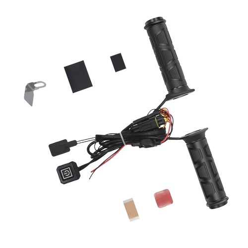 ATV Heated Hand Grips 12V 22mm Adjustable Handlebar Heater 3 Gear ...