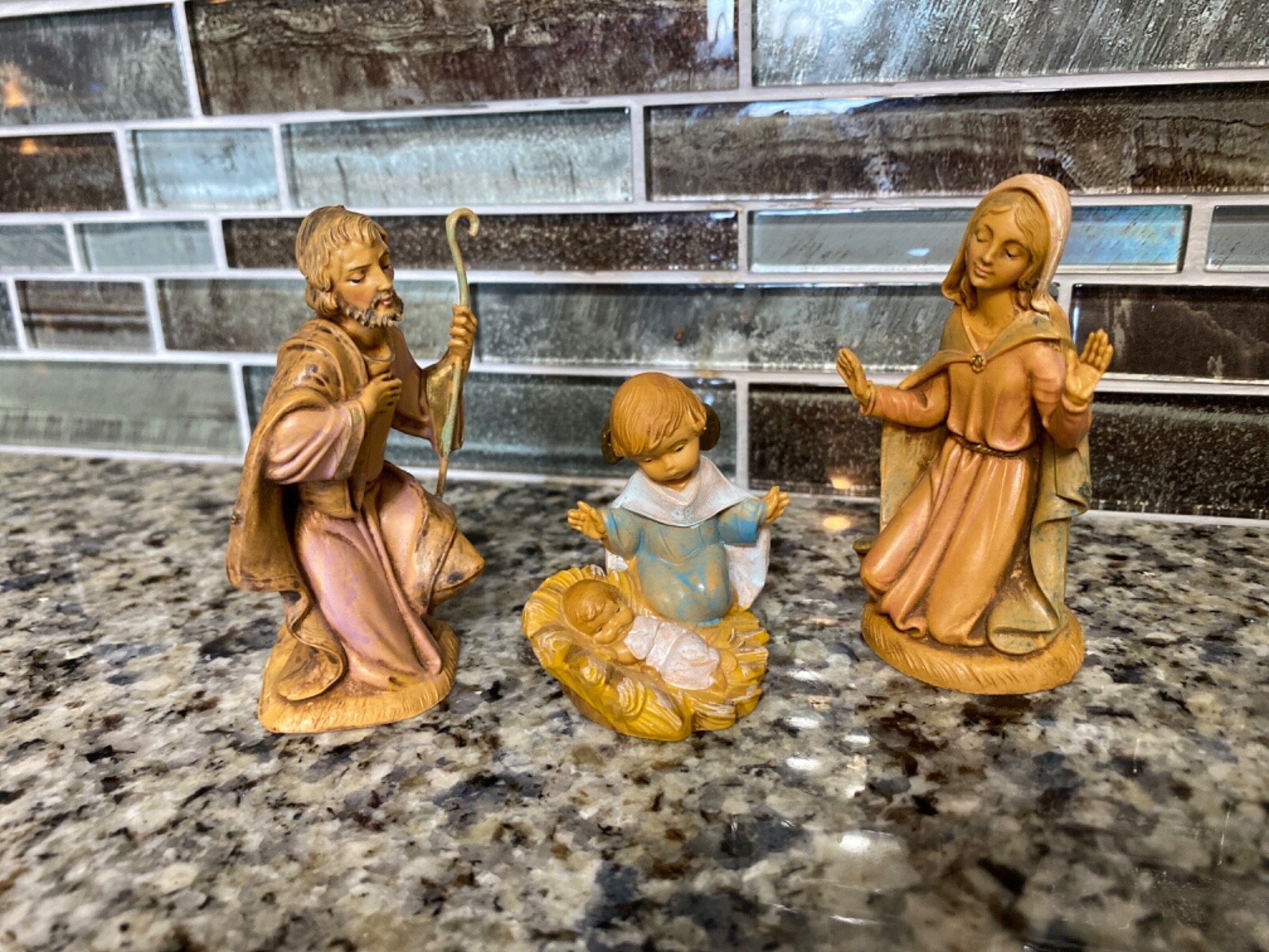 Vintage 1983 1989 Fontanini Italy Nativity 3 Piece Set Mary Joseph Baby ...