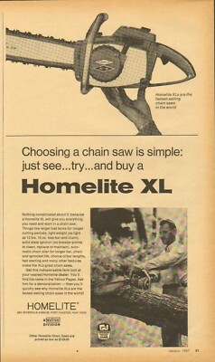 1967 Print Ad of Textron Homelite XL-12 Chain Saw | eBay