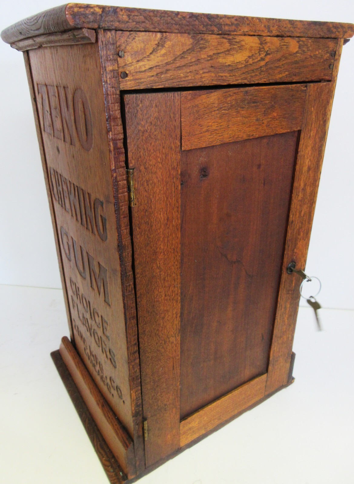 ZENO Chewing Gum 1c Oak Cabinet Dispenser, Circa 1890 #3 | eBay