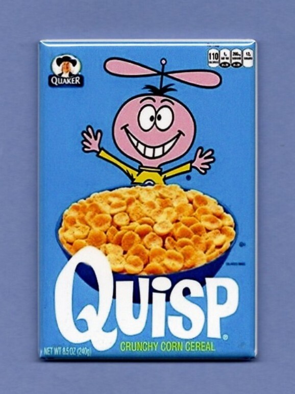 QUISP CEREAL BOX *2X3 FRIDGE MAGNET* CHILDRENS BREAKFAST FOOD BOWL MILK ...