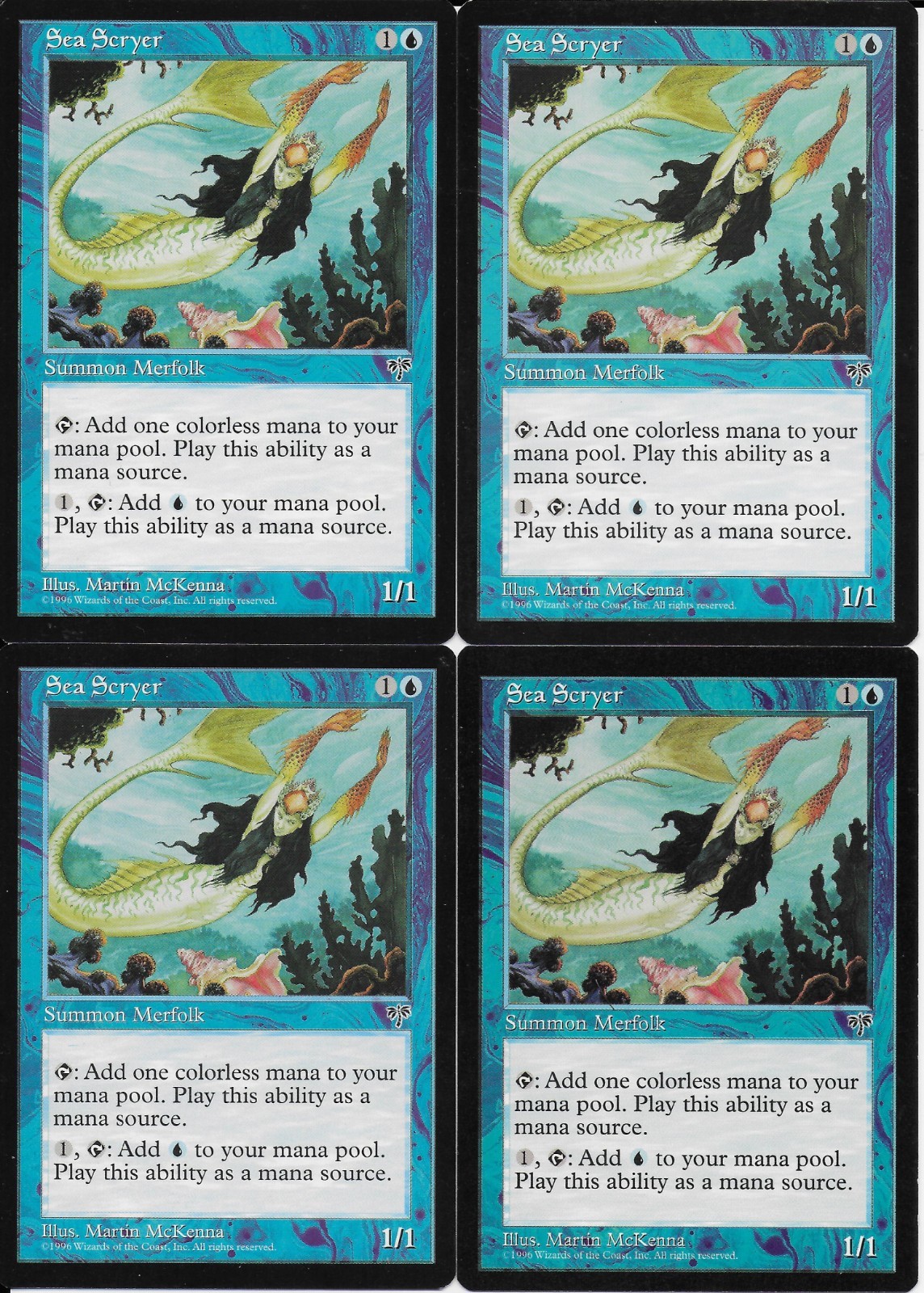 MTG: SEA SCRYER Mirage COMMON; played, Excellent condition x4 | eBay