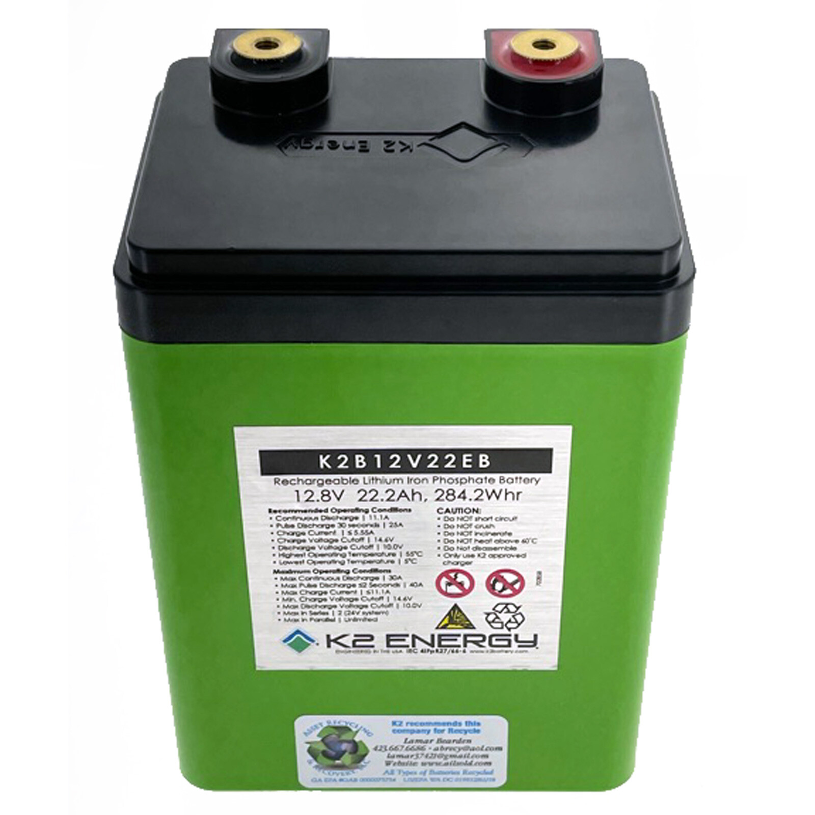 2pc K2 Energy 24V 11Ah K2B24V11EB Lithium Iron Phosphate Battery with ...