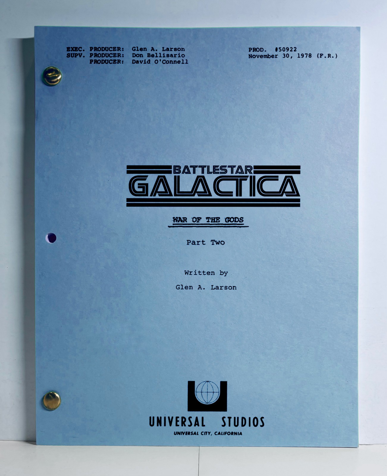 Battlestar Galactica TV Script "War of the Gods, Part II" 1978 (60 pgs)- Reprint | eBay