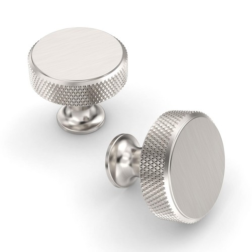 10 Pack Brushed Satin Nickel Kitchen Cabinet Knobs - Knurled Dresser ...