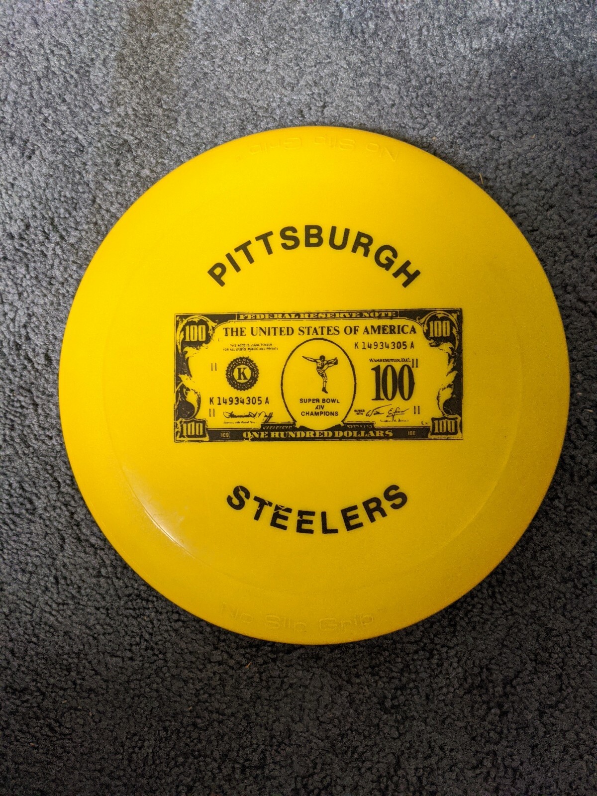 Vintage Football NFL 1970's PITTSBURGH STEELERS No Slip Grip Frisbee ...