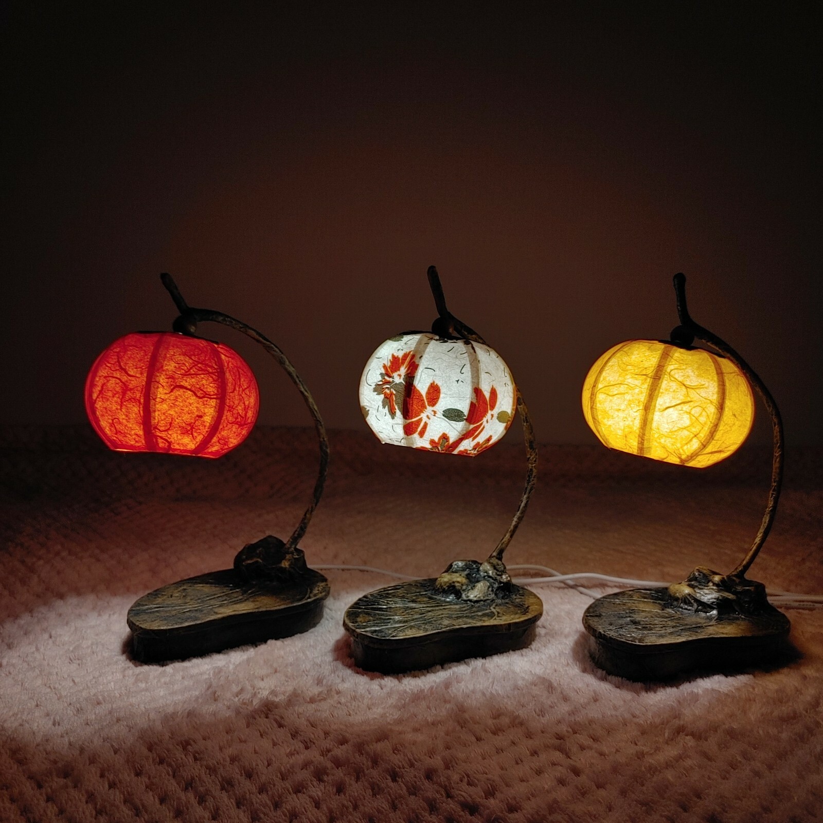 Handmade Paper Dimming LED Table Lamp Desk Bedside Lamp Night ...