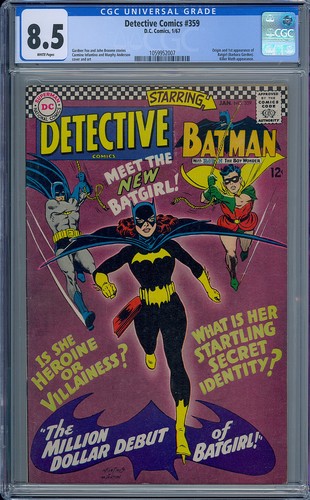 DETECTIVE COMICS #359 CGC 8.5 WHITE PAGES 1ST BATGIRL APPEARANCE BATMAN ...