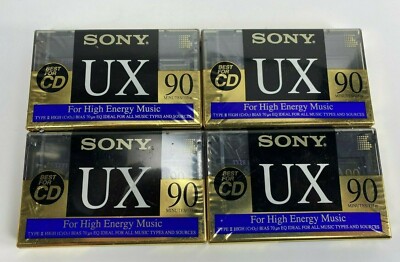 Lot of 4 SONY UX 90 Audio Cassette Tape Type II (CrO2) Position High ...