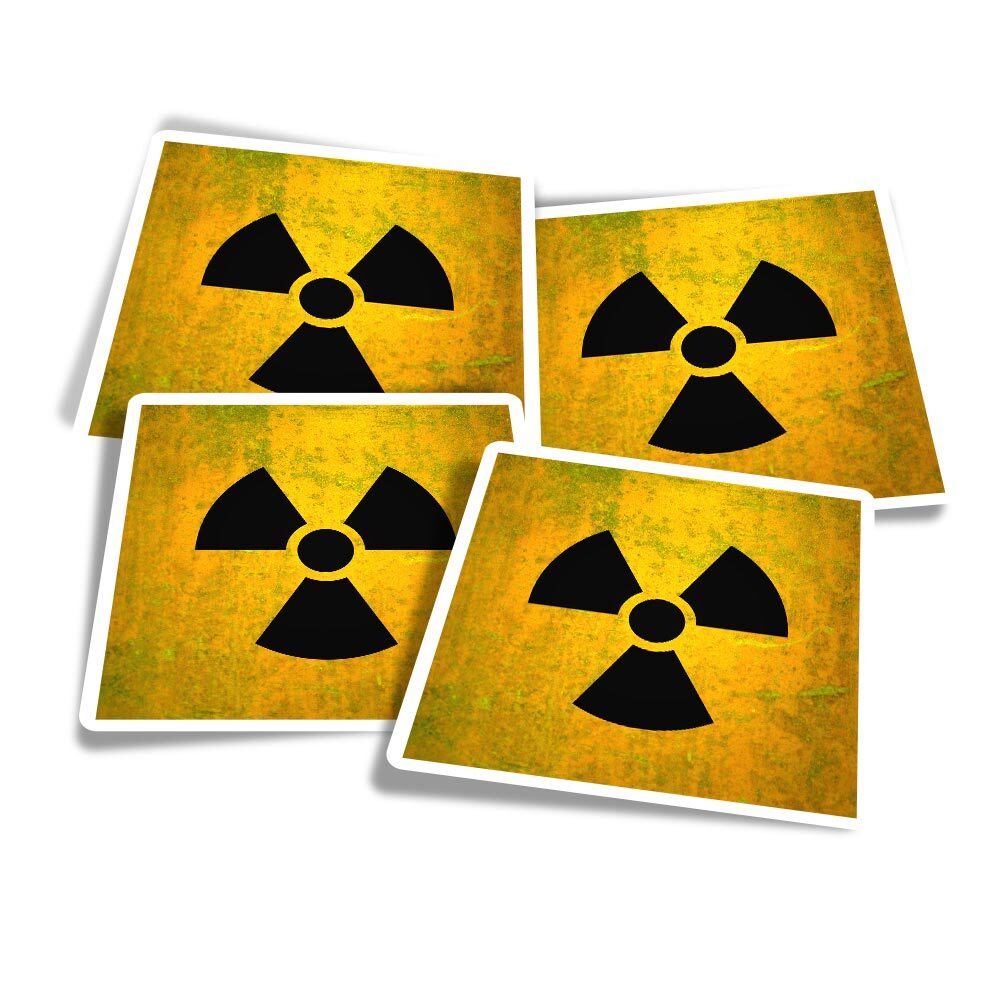 4x Vinyl Stickers Radioactivity Symbol Nuclear Distressed #53338 | eBay