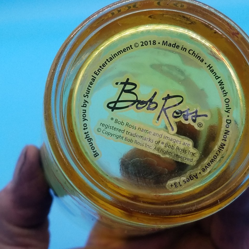 Bob Ross the famous painter teacher On Public TV 2018 16 oz drinking ...