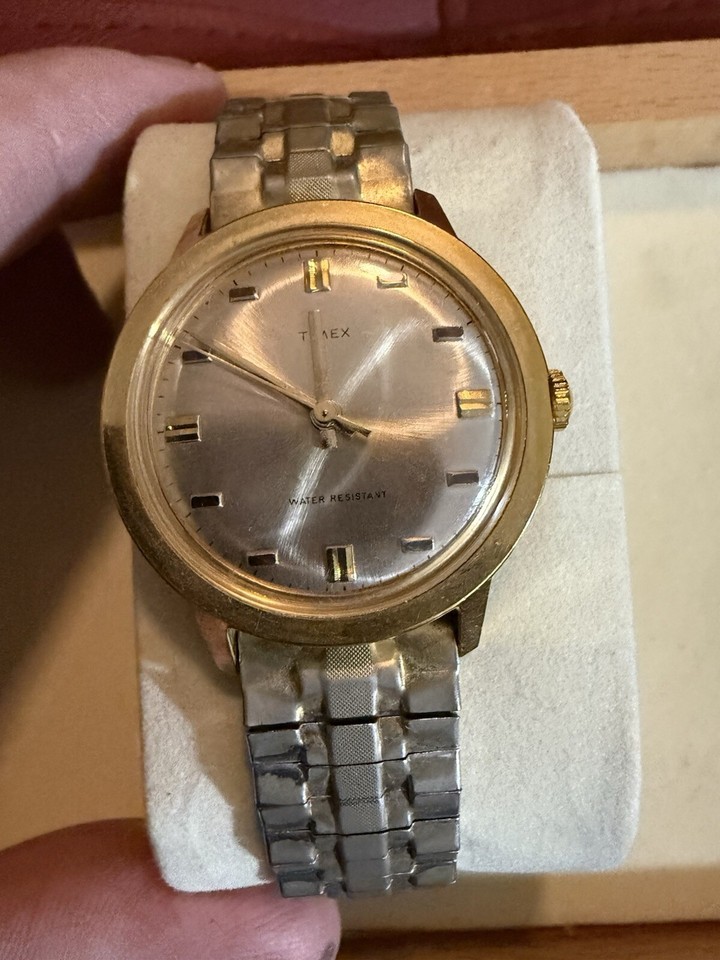 Vtg 1972 Timex Marlin Mens Watch Water Resistant Gold 35mm Runs ...